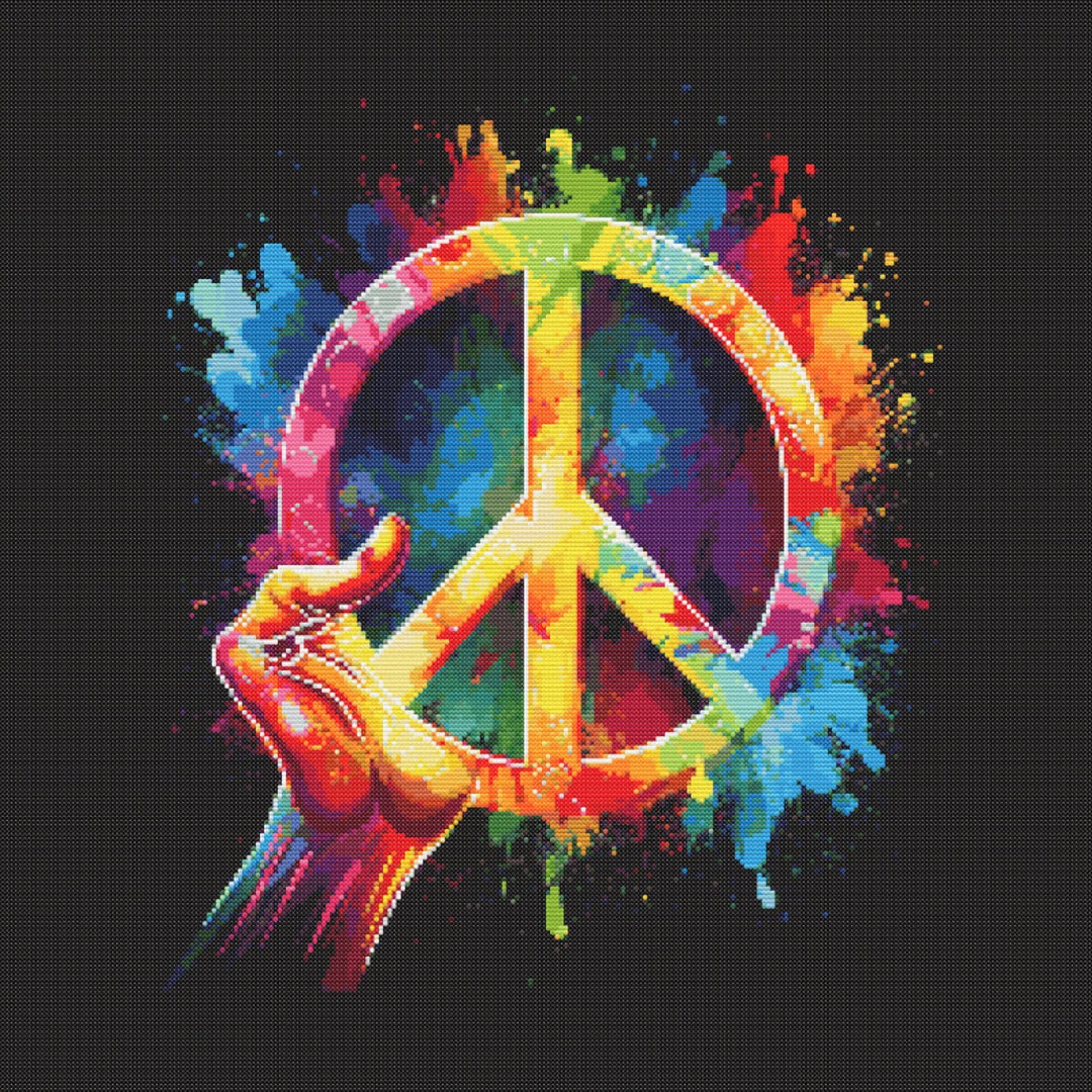 Rainbow Peace Sign 1 Cross-stitch Pattern - Etsy