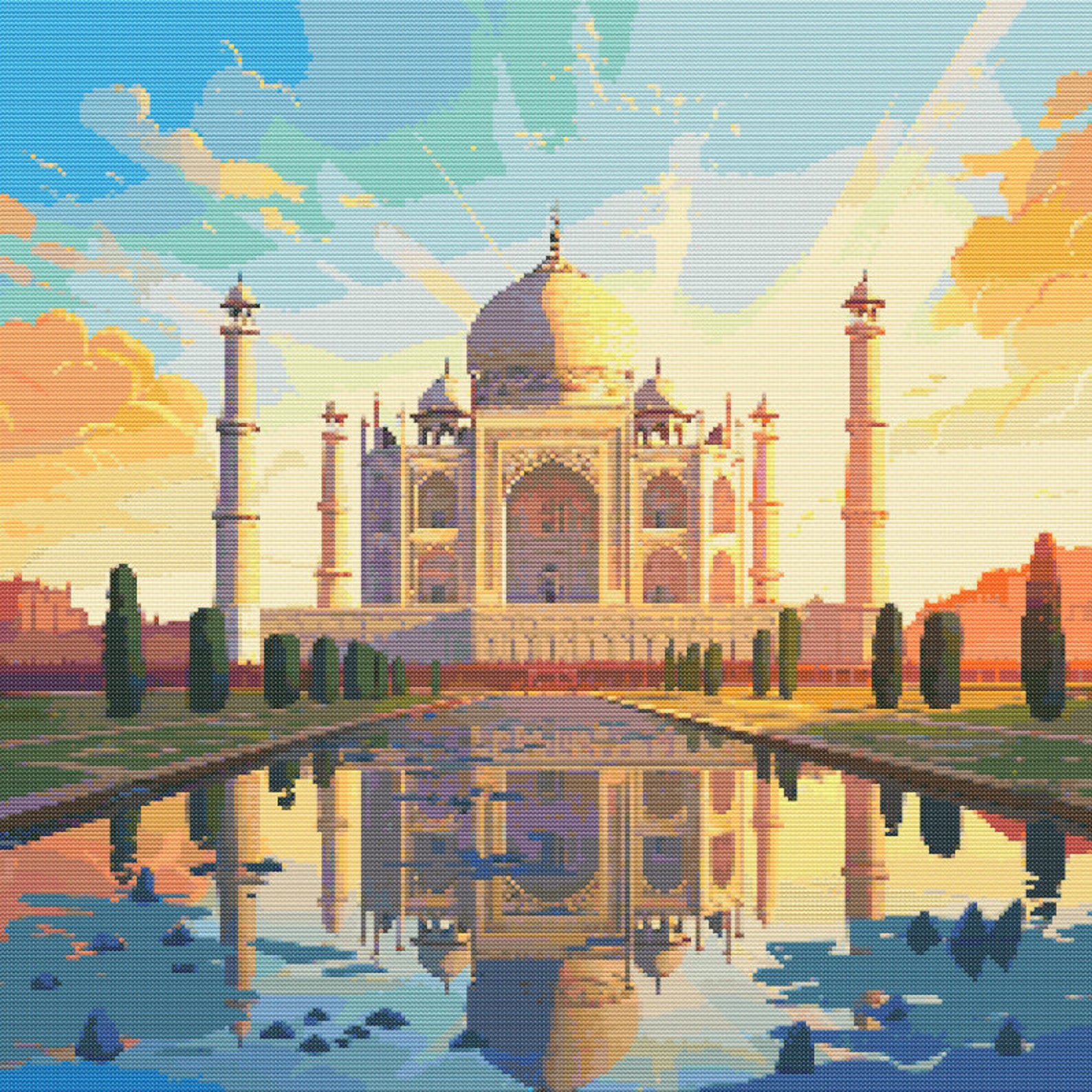 Taj Mahal at Sunrise 2 Cross-stitch Pattern Digital Download - Etsy