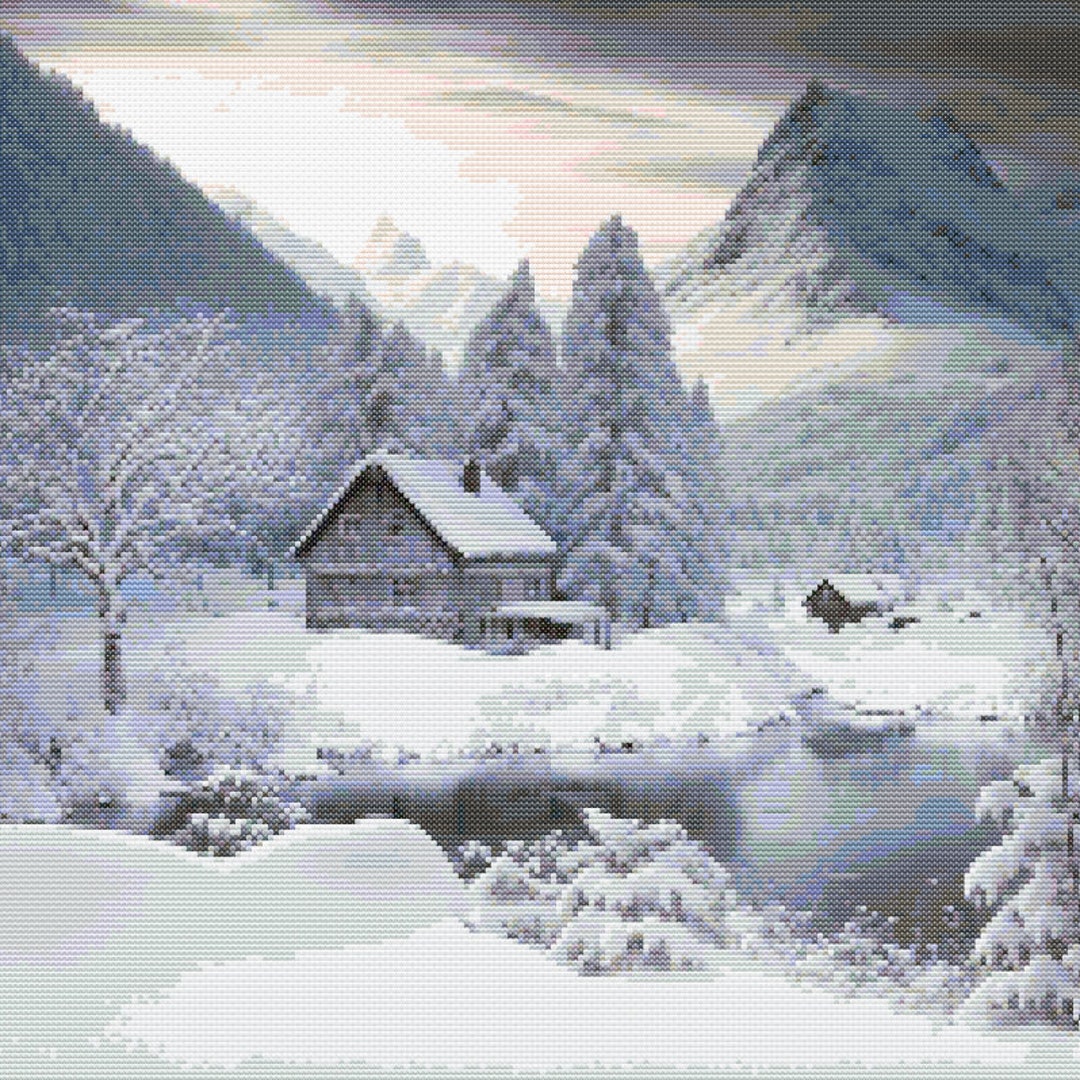 Swiss Alps Winter Scene Cross-stitch Pattern Digital Download - Etsy