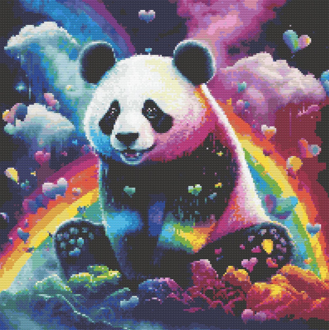 Happy Rainbow Panda Cross-stitch Pattern Digital Download - Etsy