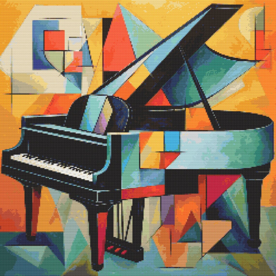 Cubist Piano 1 Cross-stitch Pattern Digital Download - Etsy