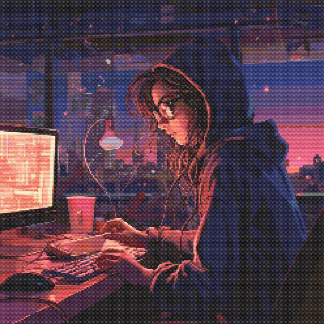 Computer Programmer Girl 1 Cross-stitch Pattern Digital Download - Etsy