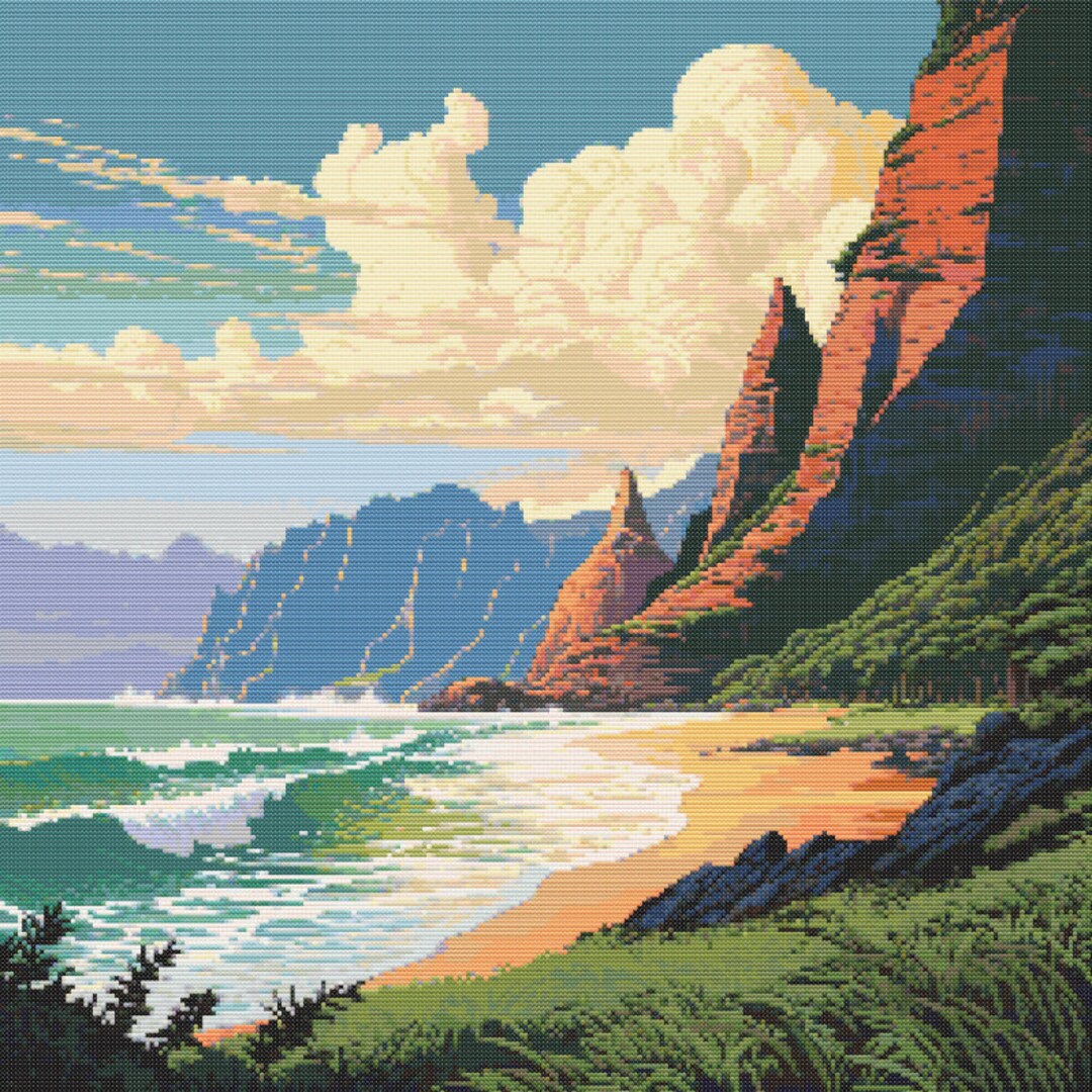 Na Pali Coast Scene 4 Cross-stitch Pattern Digital Download - Etsy