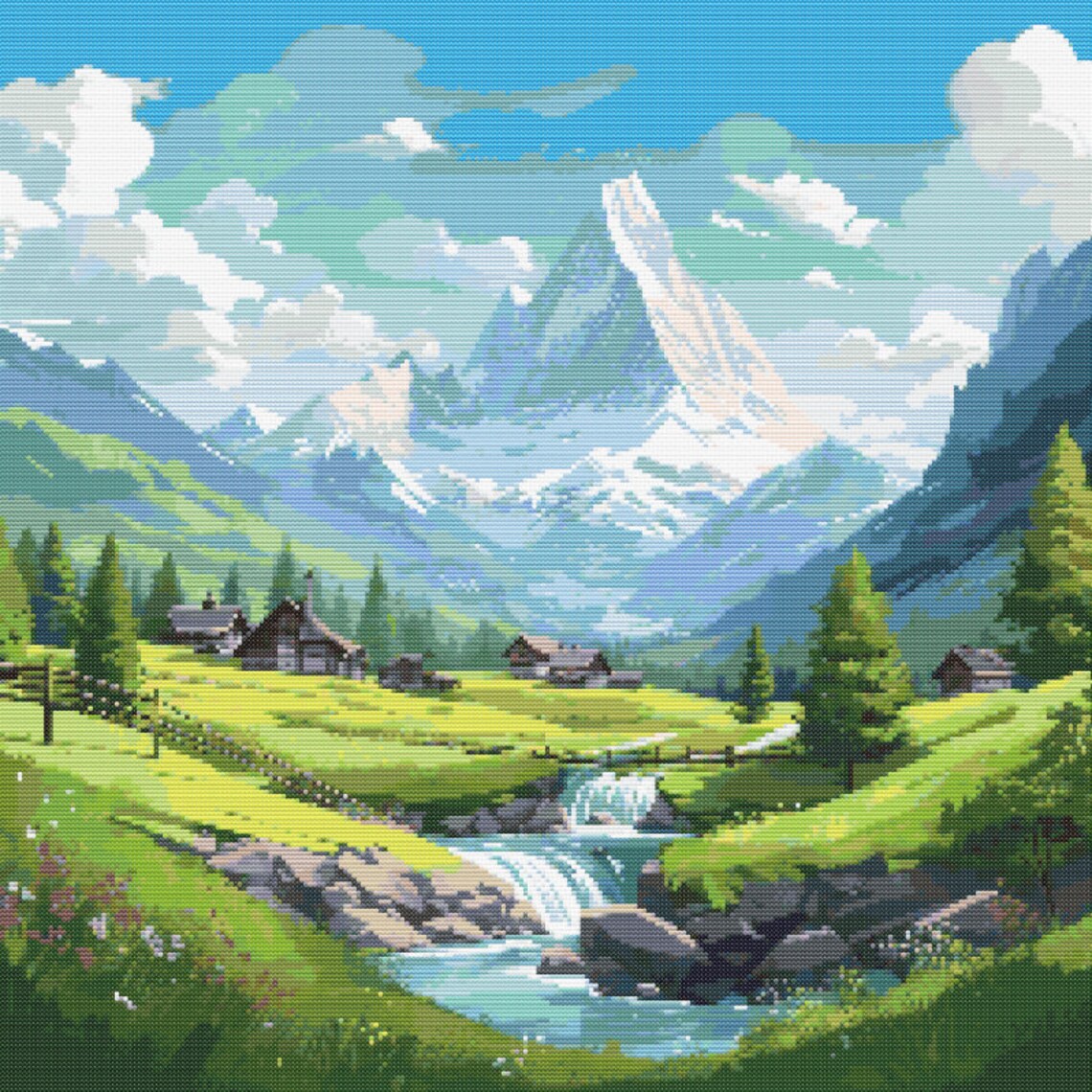 Switzerland Countryside Scene 5 Cross-stitch Pattern Digital Download ...