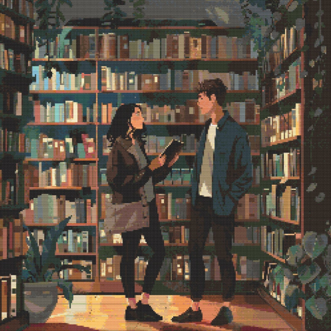 Bookstore Romance Scene 7 Cross-stitch Pattern Digital Download - Etsy