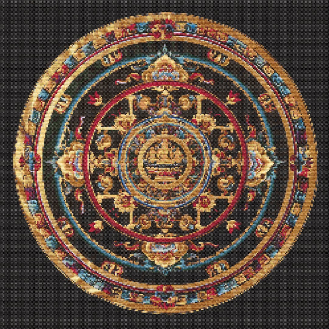 Traditional Prayer Mandala 2 Cross-stitch Pattern Digital Download - Etsy
