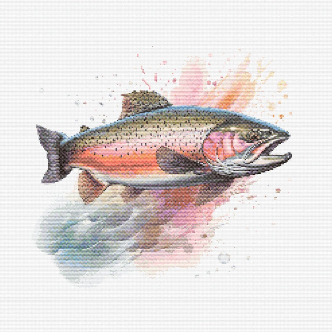 Rainbow Trout 3 Cross-stitch Pattern Digital Download - Etsy