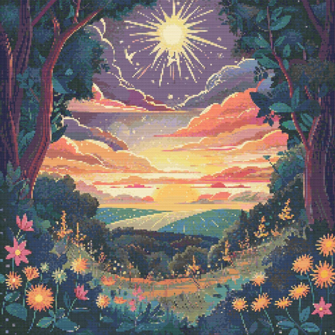 Summer Solstice Scene 2 Cross-stitch Pattern Digital Download - Etsy