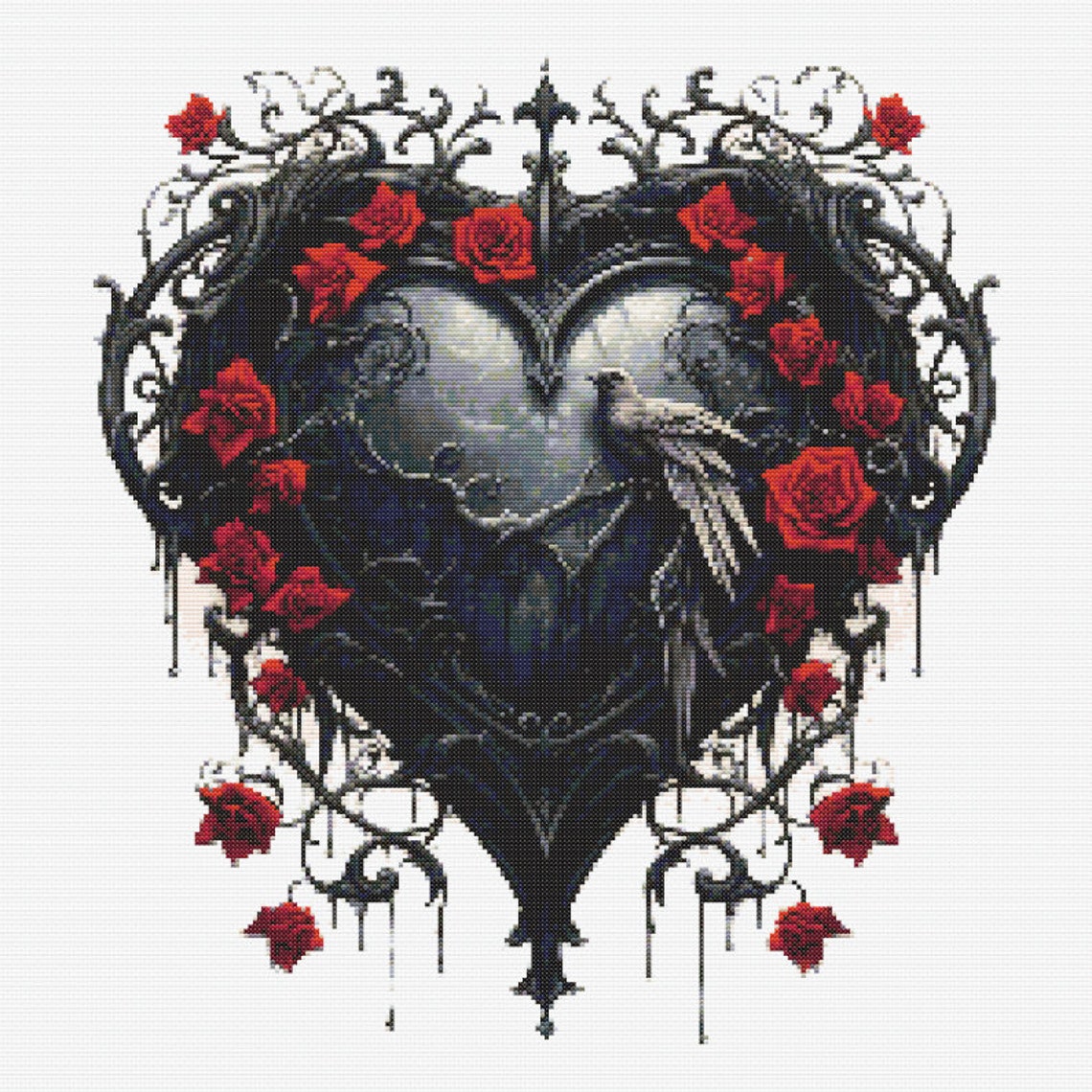 Gothic Heart 4 Cross-stitch Pattern Digital Download - Etsy