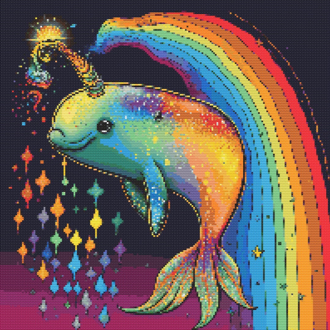 Rainbow Narwhal 1 Cross-stitch Pattern Digital Download - Etsy