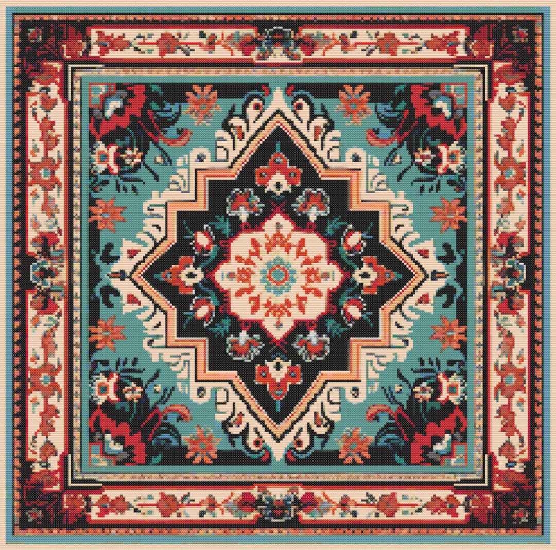 Oriental Rug Pattern 2 Cross-stitch Pattern Digital Download - Etsy