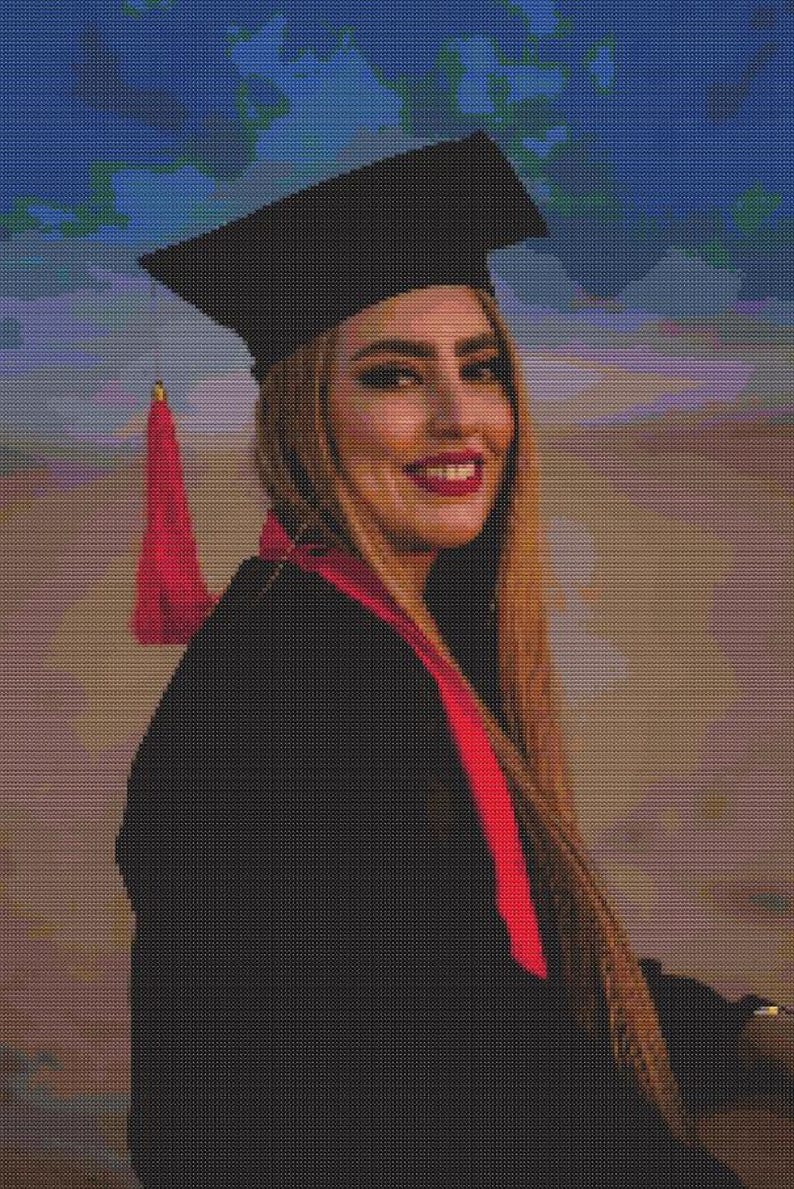 Custom Graduation Photo to Cross-stitch Pattern Service - Etsy