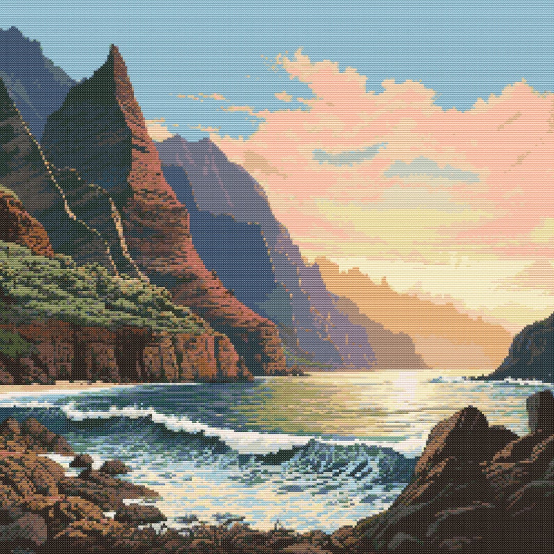 Na Pali Coast Scene 2 Cross-stitch Pattern Digital Download - Etsy