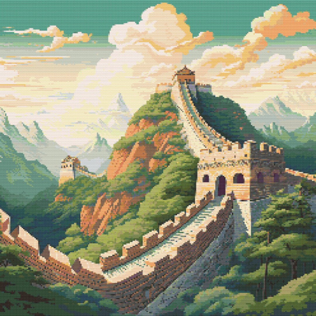 Great Wall of China Scene 6 Cross-stitch Pattern Digital Download - Etsy