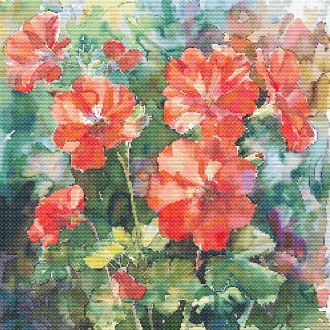 Geraniums 6 Cross-stitch Pattern Digital Download - Etsy