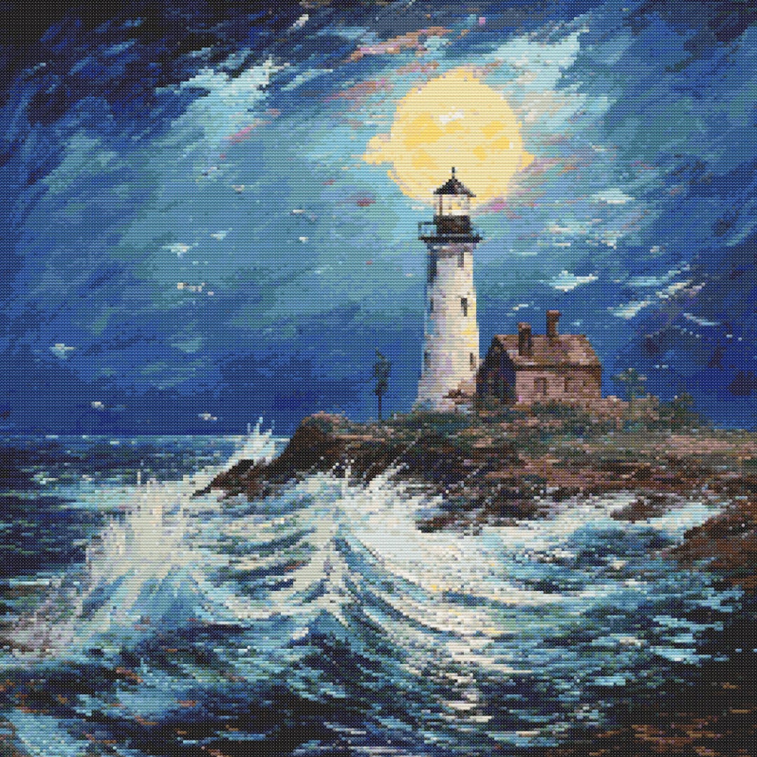 Impressionist Lighthouse 5 Cross-stitch Pattern Digital Download - Etsy