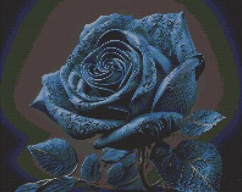 Blue Rose Cross Stitch Pattern PDF. - Etsy