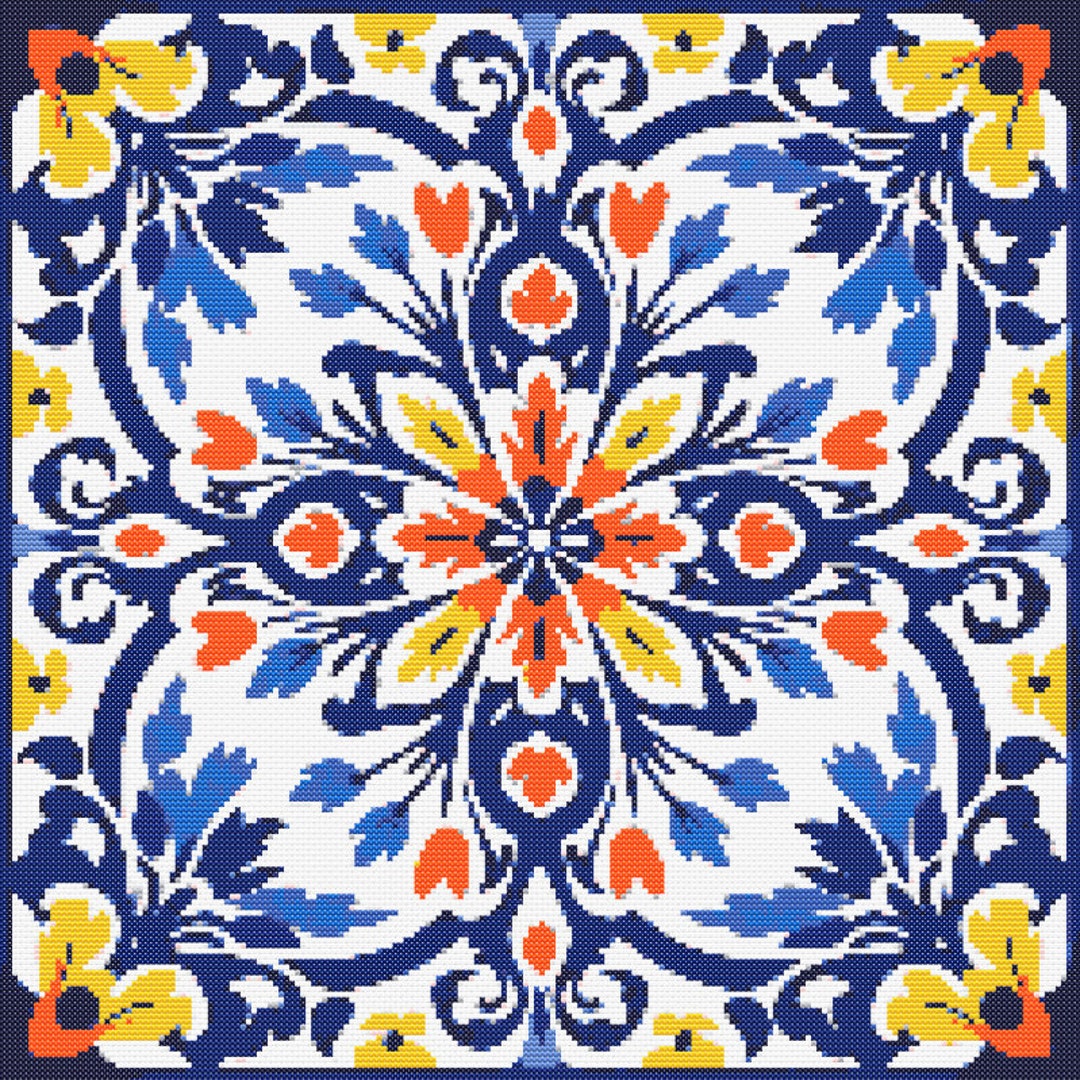 Mexican Tile Pattern 3 Cross-stitch Pattern Digital Download - Etsy