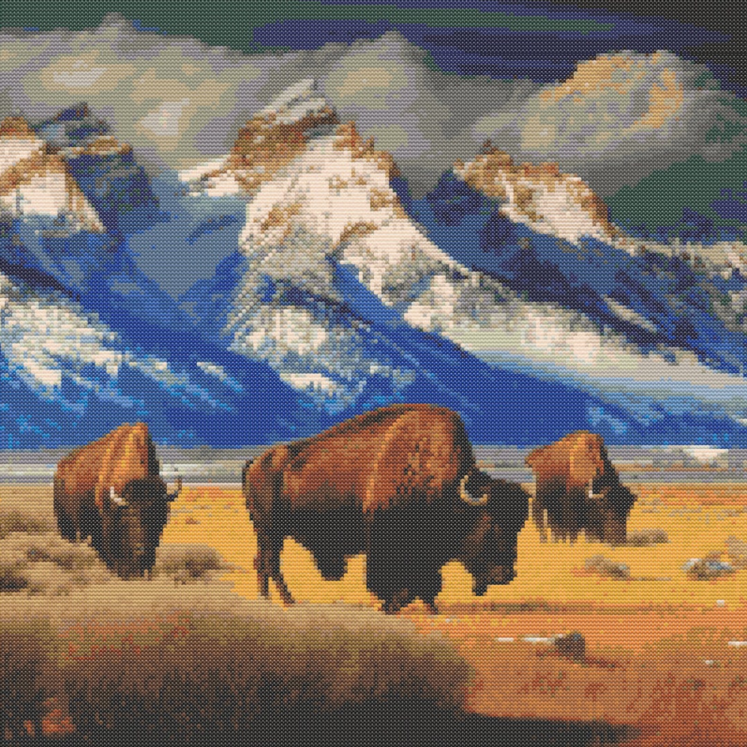 Wyoming Bison (buffalo) Cross-stitch Pattern Digital Download - Etsy