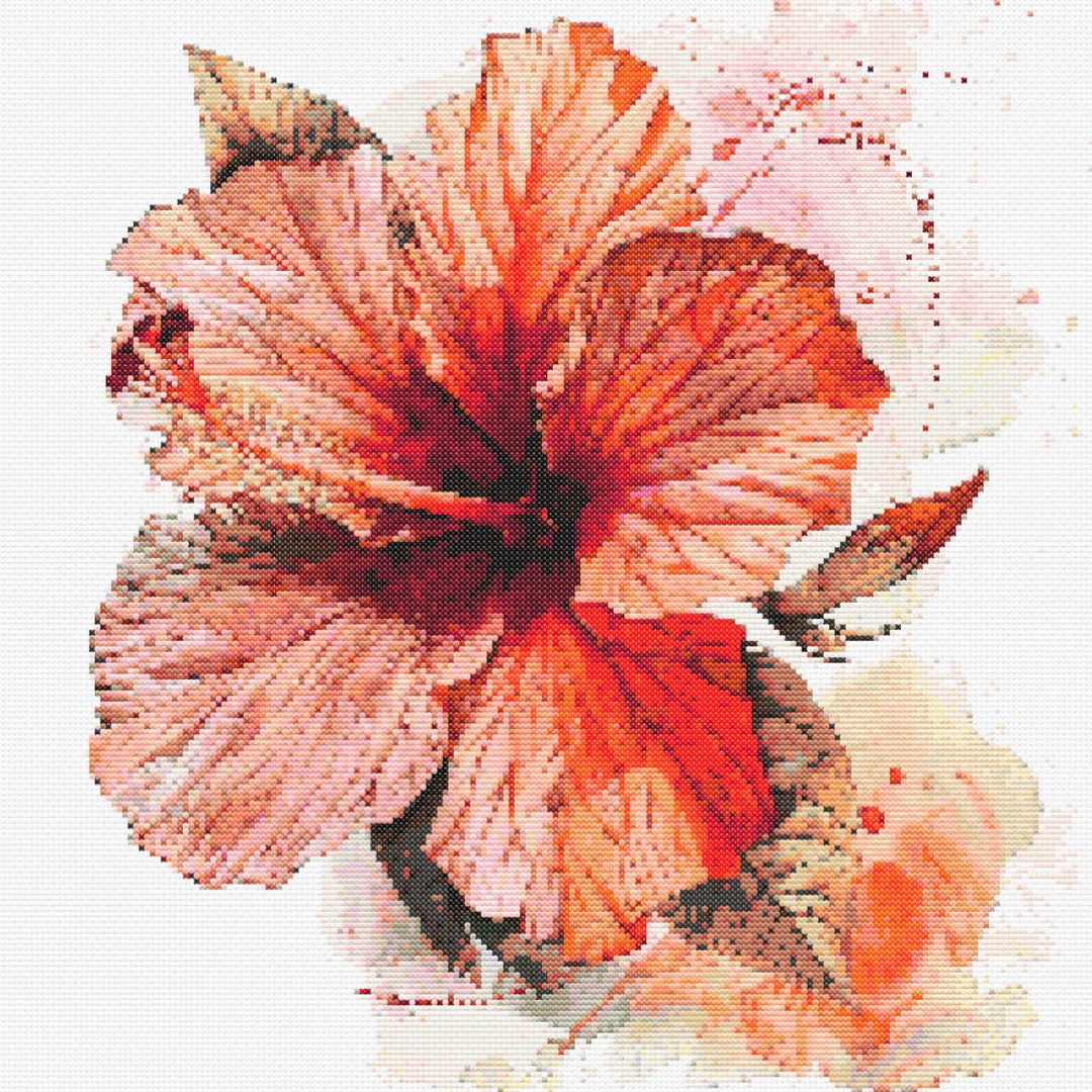 Hibiscus Flower 9 Cross-stitch Pattern Digital Download - Etsy