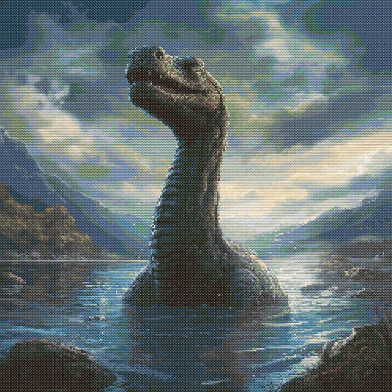 Loch Ness Monster Closeup 3 Cross-stitch Pattern Digital Download - Etsy