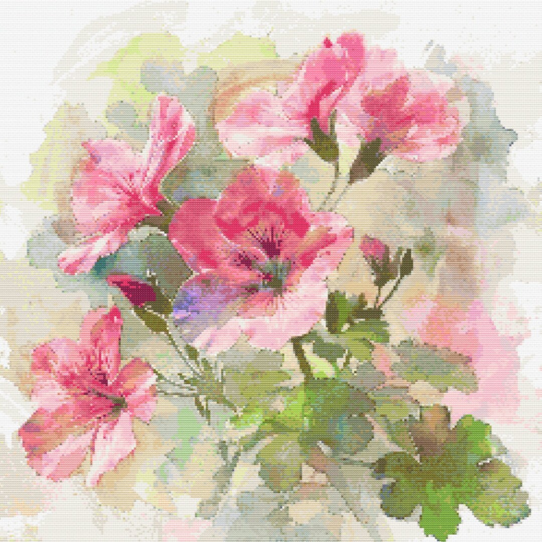 Geraniums 2 Cross-stitch Pattern Digital Download - Etsy
