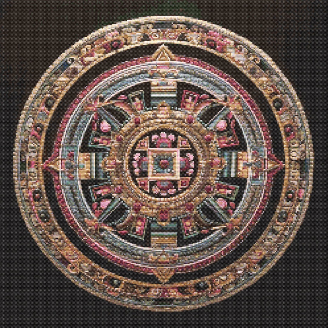 Traditional Prayer Mandala 4 Cross-stitch Pattern Digital Download - Etsy