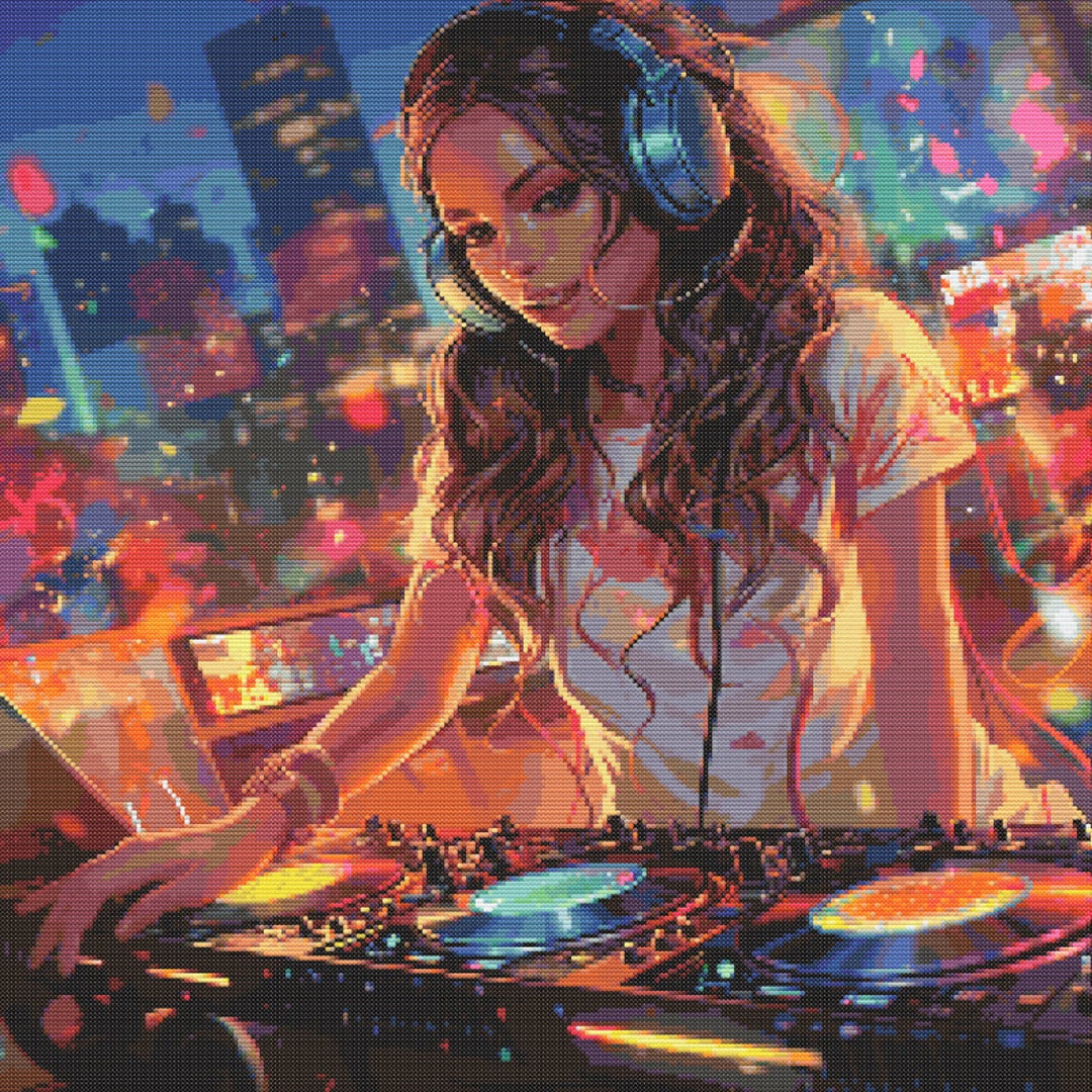 Rainbow DJ Scene 7 Cross-stitch Pattern Digital Download - Etsy