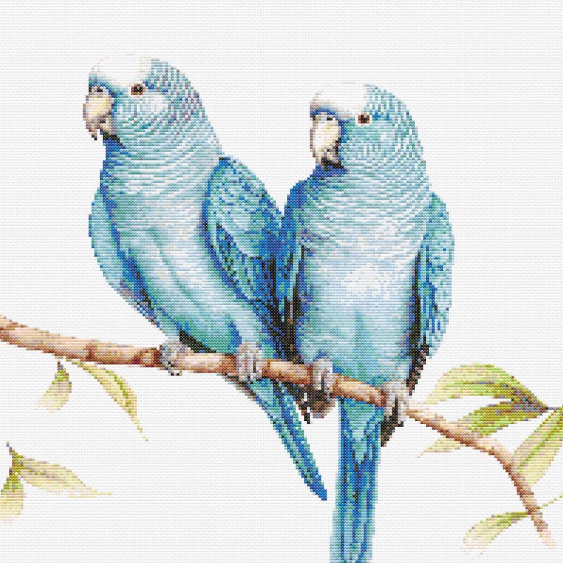 Blue Parakeets 3 Cross-stitch Pattern Digital Download - Etsy