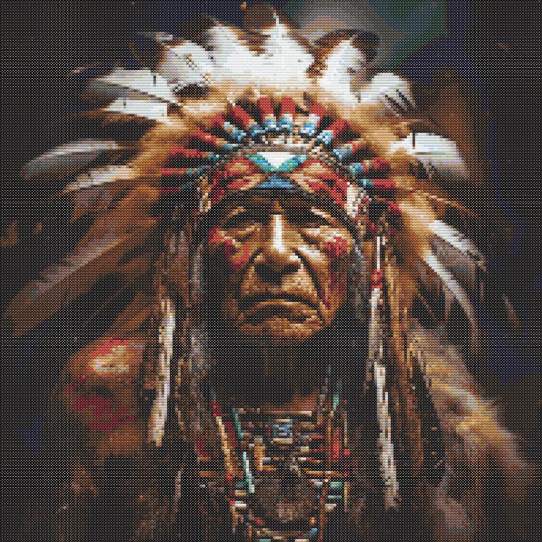 Native American Indian Chief 4 Cross-stitch Pattern Digital Download - Etsy