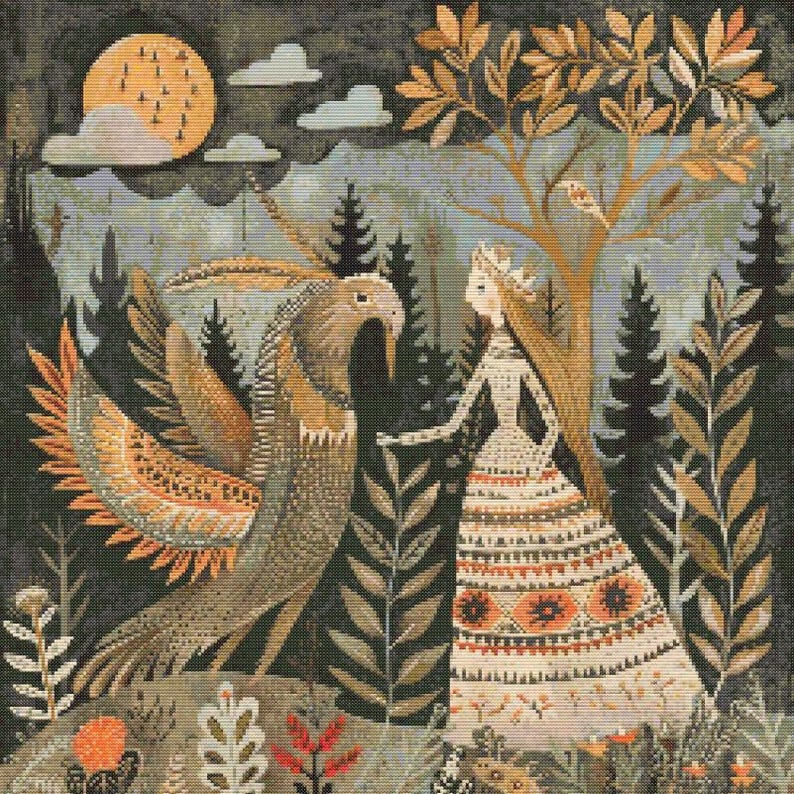 Scandinavian Folklore Scene 5 Cross-stitch Pattern Digital Download - Etsy