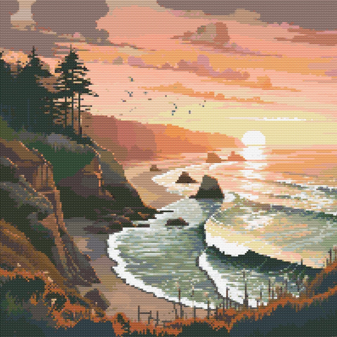 Oregon Coast Scene 3 Cross-stitch Pattern Digital Download - Etsy