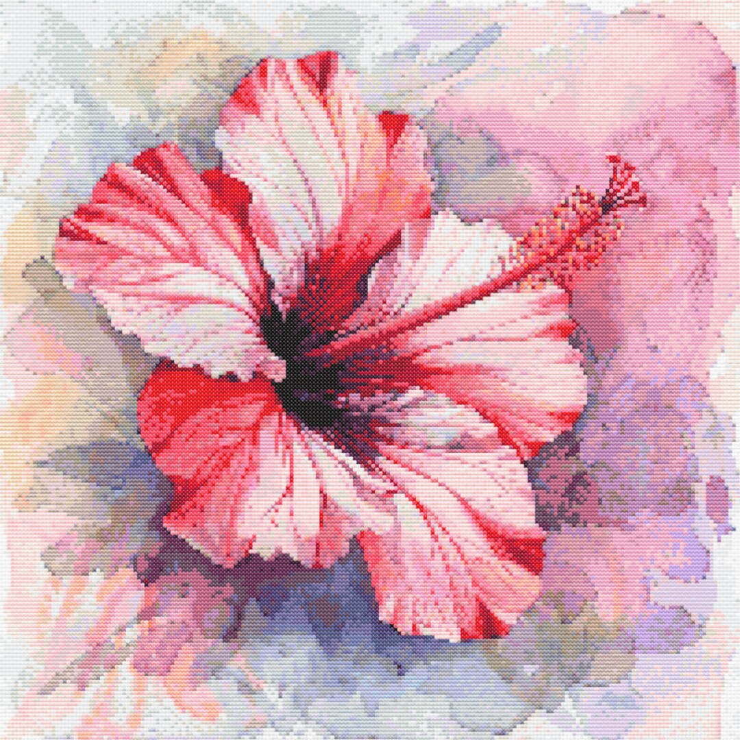 Hibiscus Flower 5 Cross-stitch Pattern Digital Download - Etsy