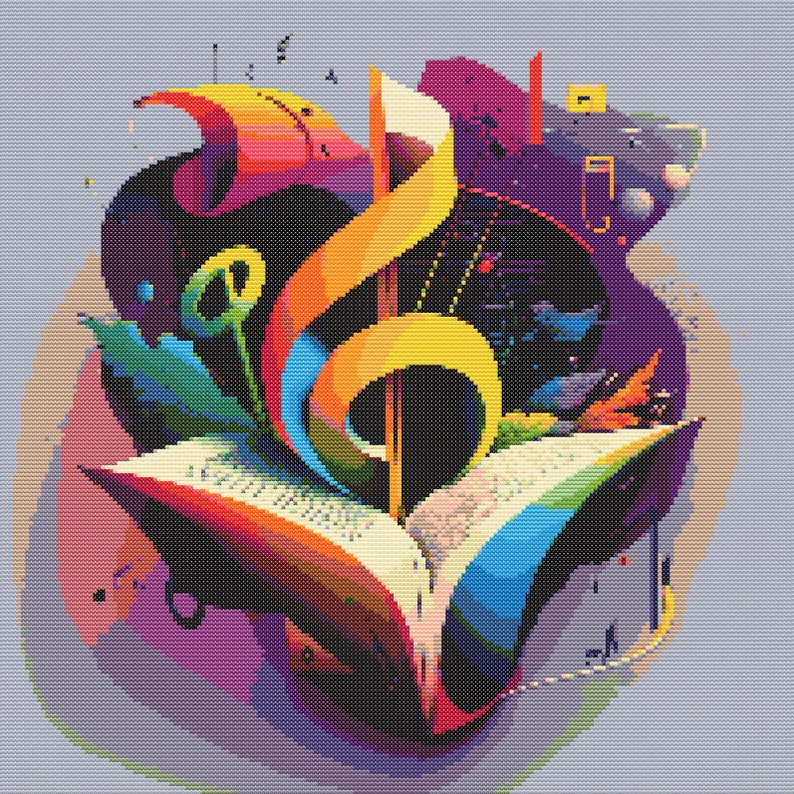 Surrealist Treble Clef Cross-stitch Pattern Digital Download - Etsy
