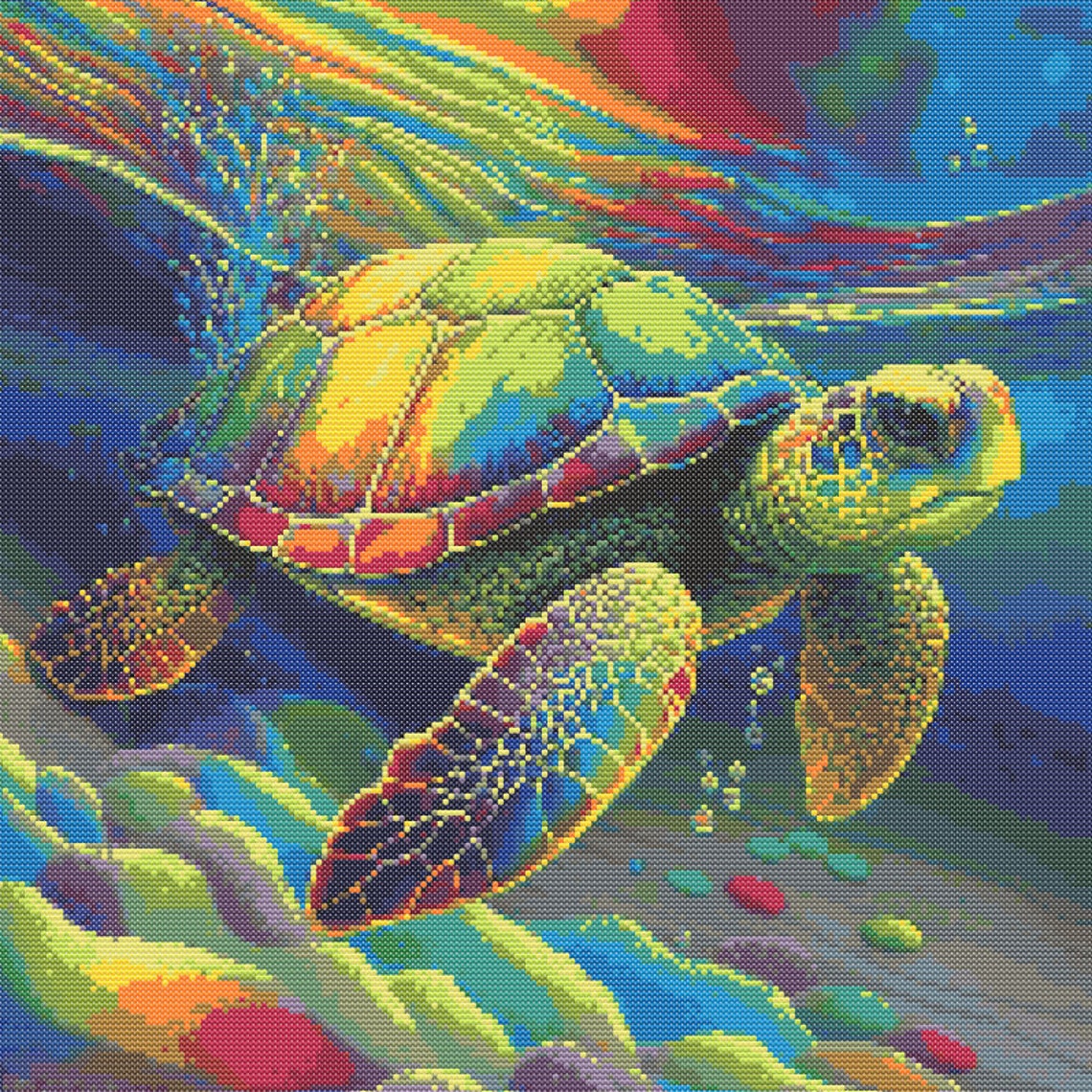 Rainbow Sea Turtle Cross-stitch Pattern Digital Download - Etsy