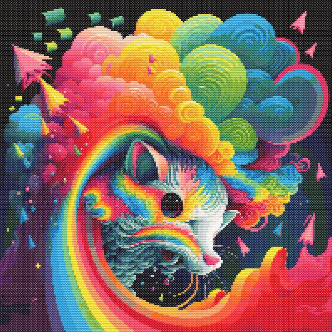 Rainbow Sky Critter Cross-stitch Pattern Digital Download - Etsy