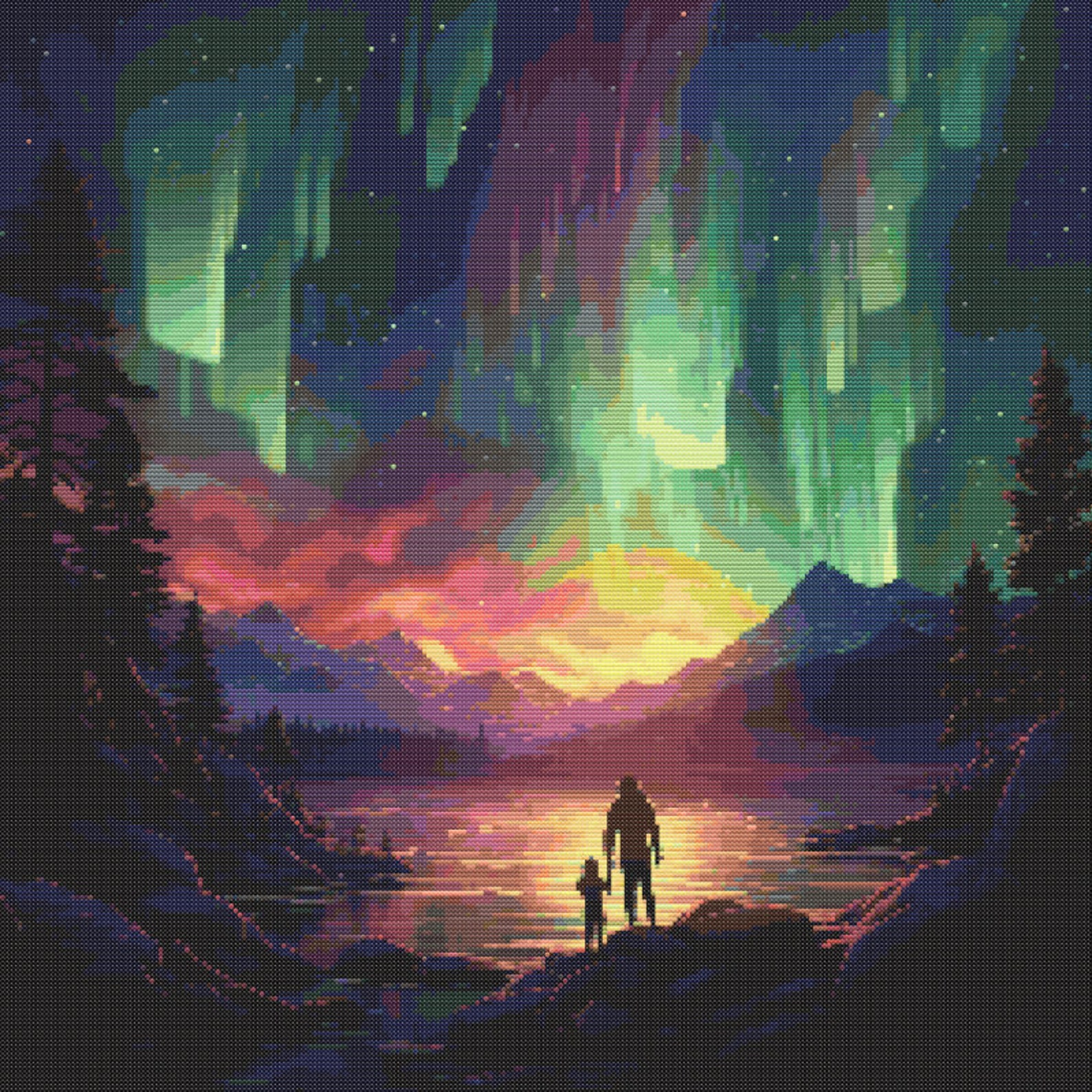 Aurora Borealis Scene 4 Cross-stitch Pattern Digital Download - Etsy