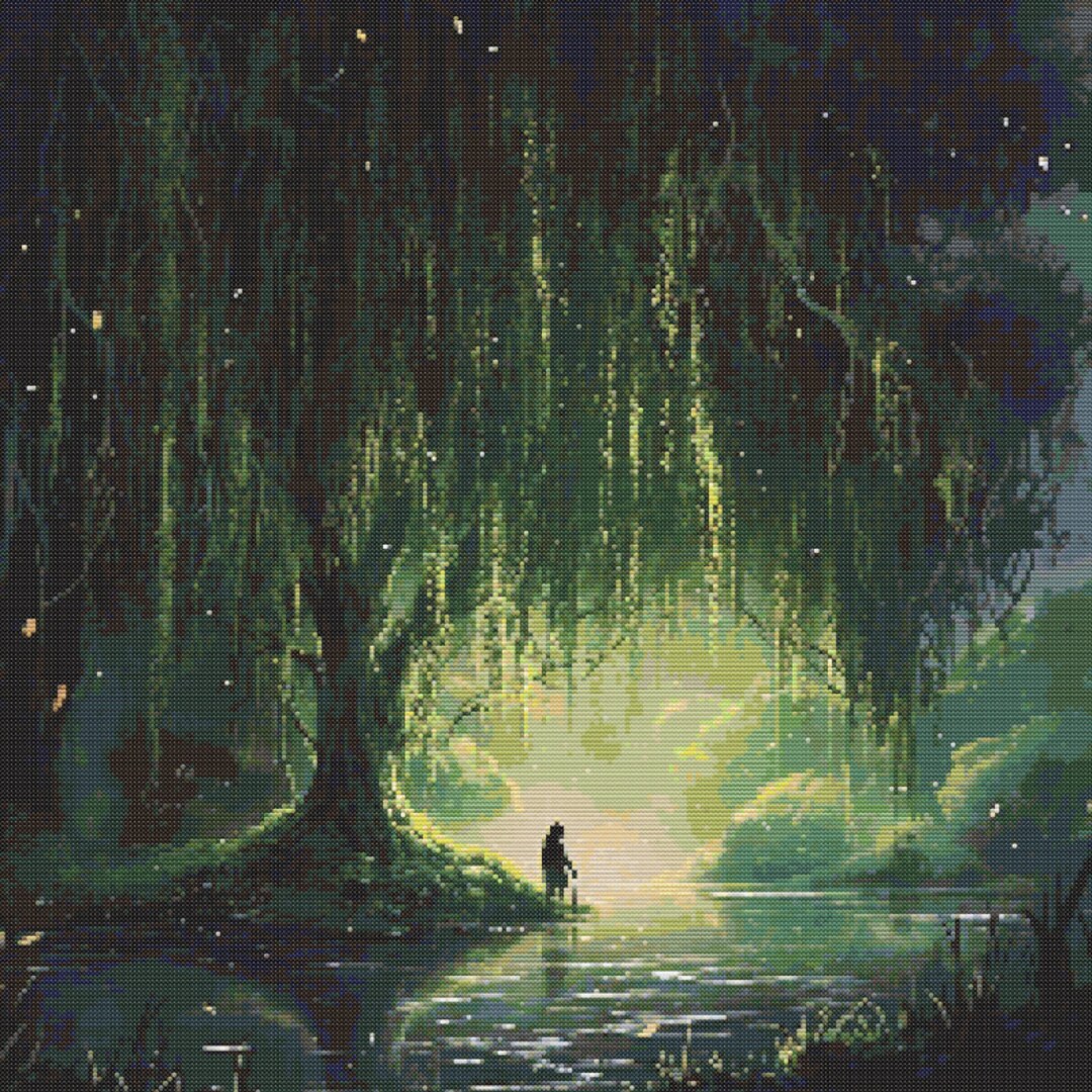 Weeping Willow Tree Scene 4 Cross-stitch Pattern Digital Download - Etsy