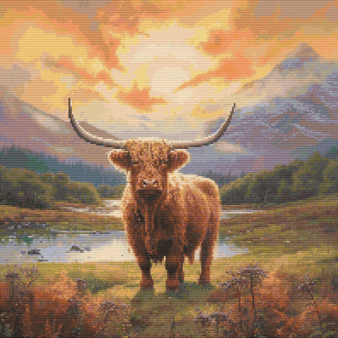 Scottish Highland Cow Scene 4 Cross-stitch Pattern Digital Download - Etsy