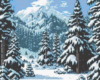 8 Bit Winter Scene - Etsy
