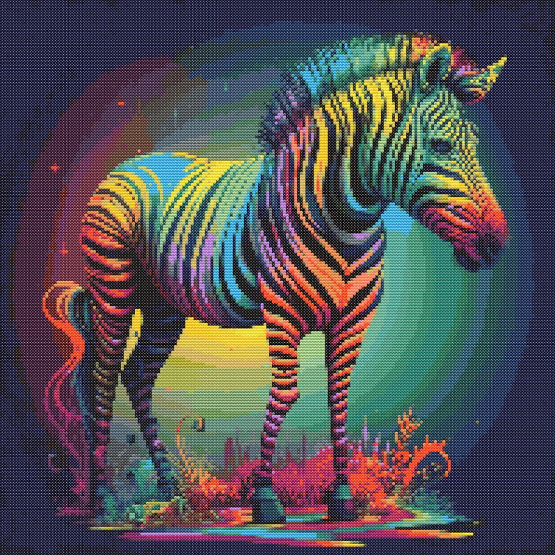 Rainbow Zebra 2 Cross-stitch Pattern Digital Download - Etsy