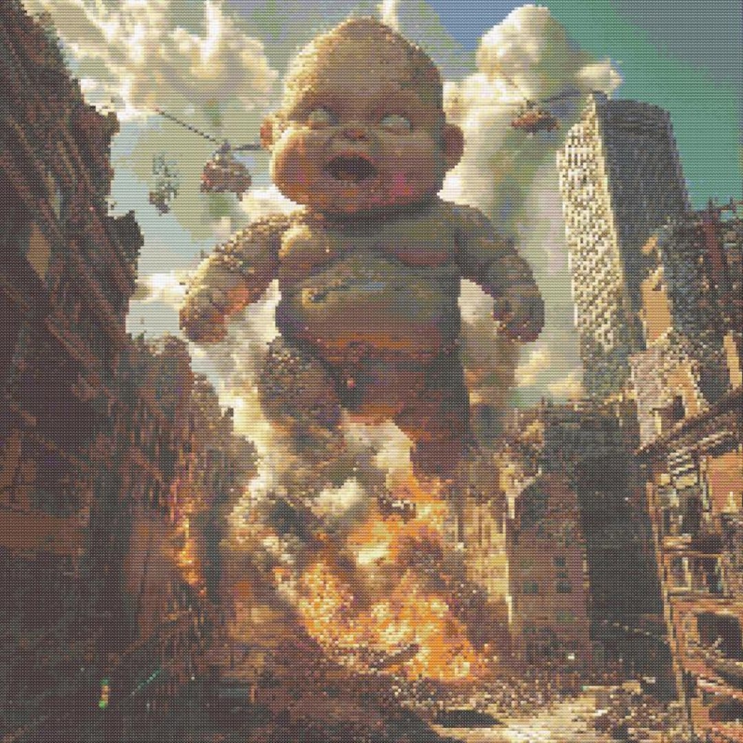 Giant Baby Destroys City 8 Cross-stitch Pattern Digital Download - Etsy