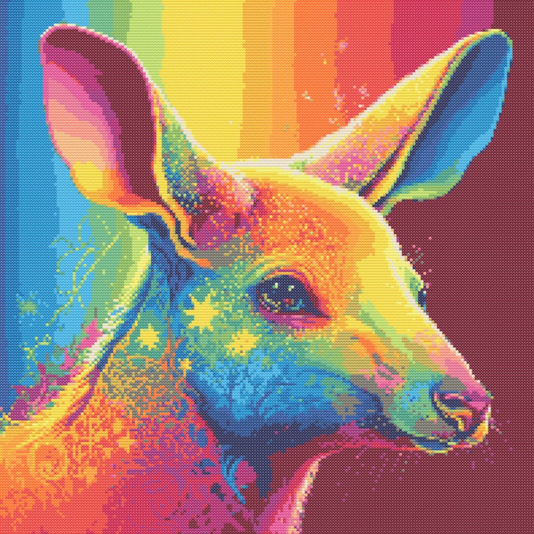 Magical Rainbow Kangaroo Cross-stitch Pattern Digital Download - Etsy