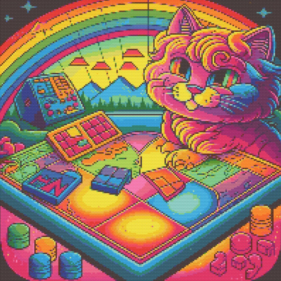 Cat Playing Board Game 4 Cross-stitch Pattern Digital Download - Etsy