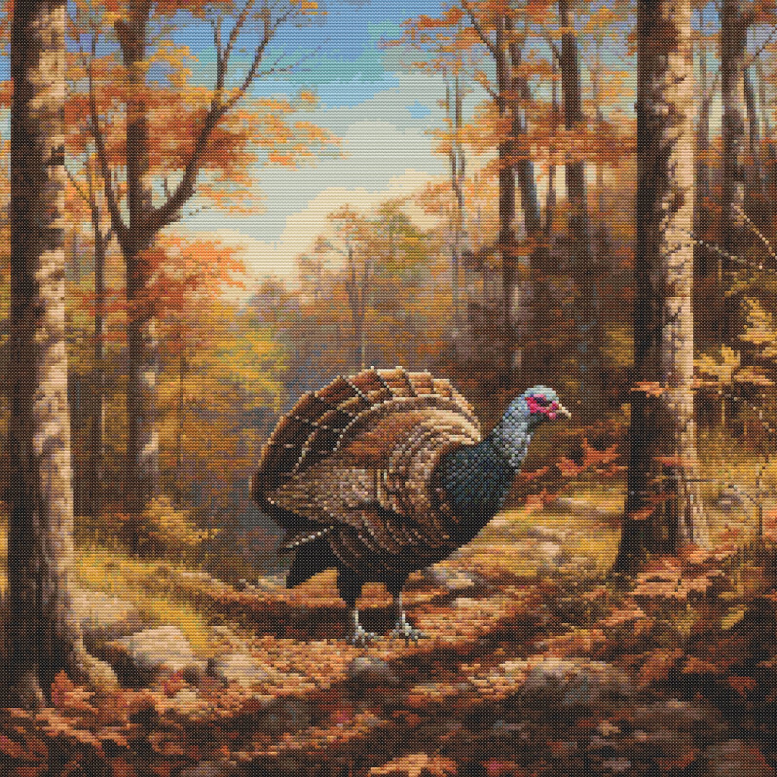 Wild Turkey Scene 3 Cross-stitch Pattern Digital Download - Etsy
