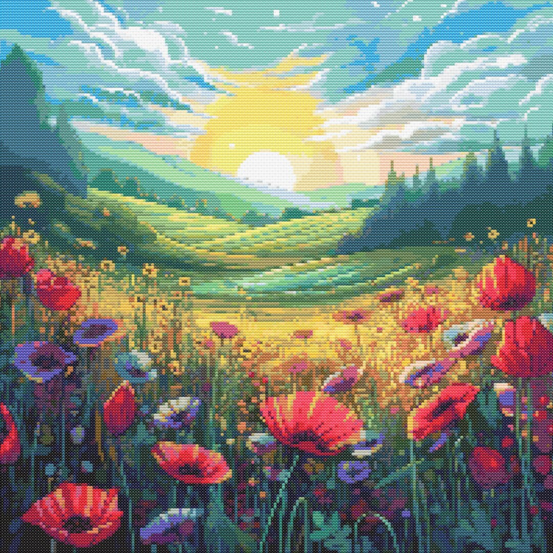 Field of Wildflowers 1 Cross-stitch Pattern Digital Download - Etsy