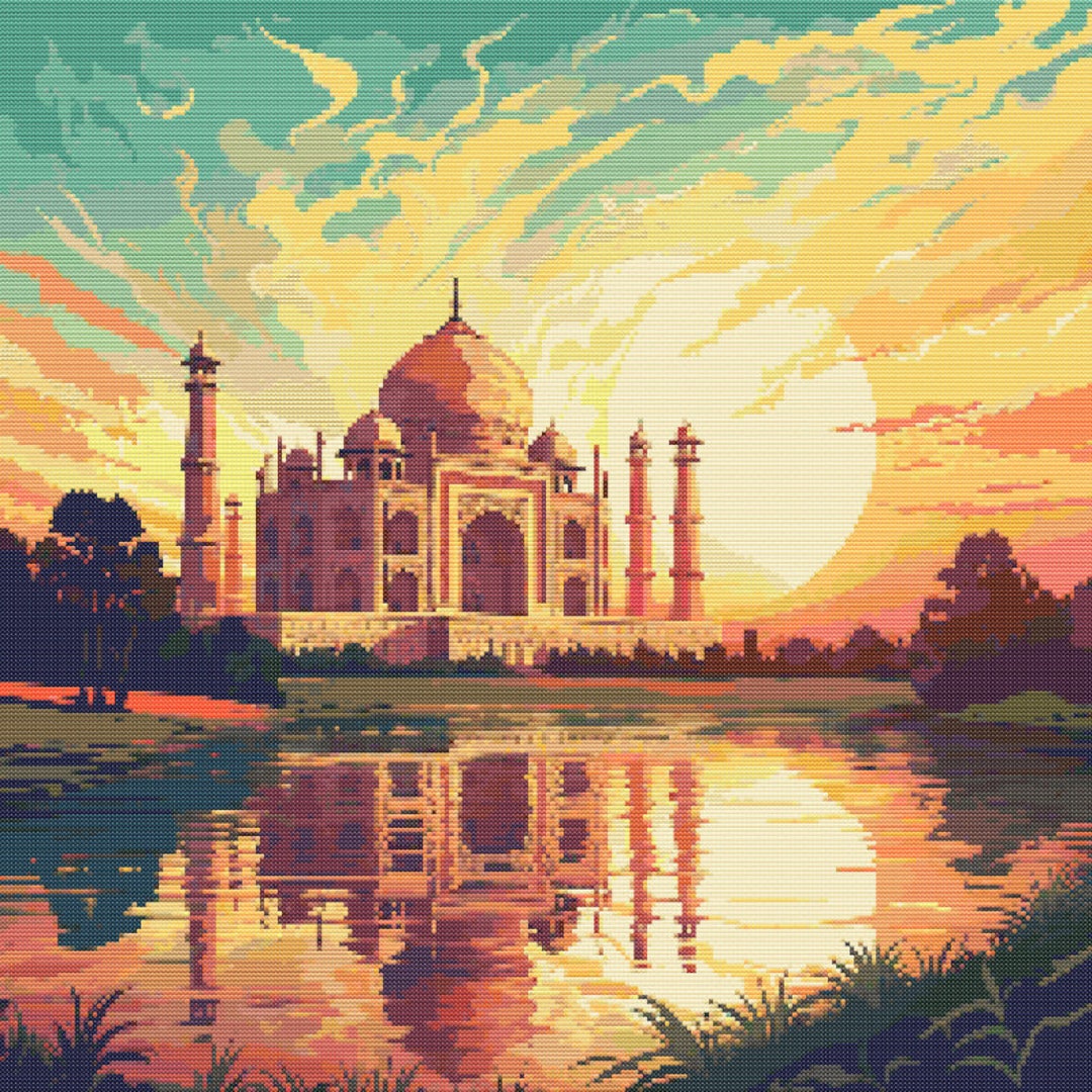 Taj Mahal at Sunrise 4 Cross-stitch Pattern Digital Download - Etsy
