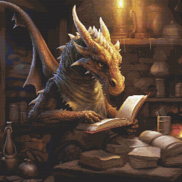 Reading Dragon - Etsy
