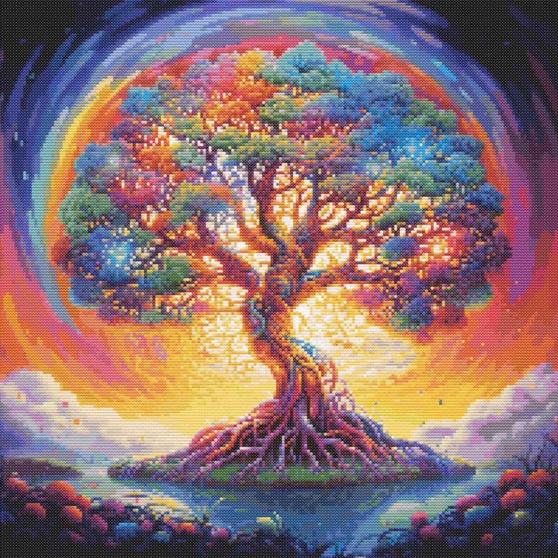 Rainbow Tree of Life 2 Cross-stitch Pattern Digital Download - Etsy