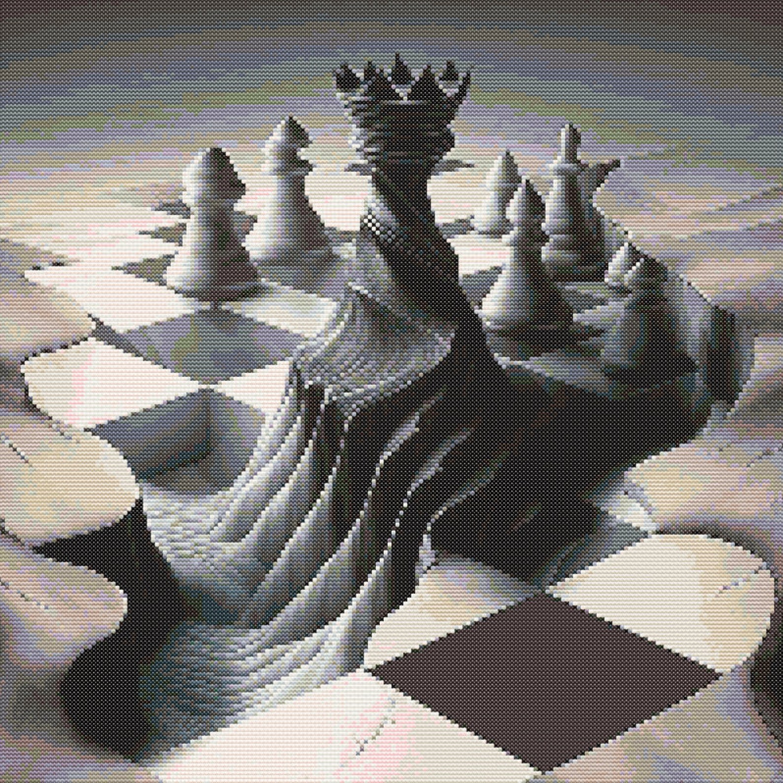 Chess Board Surrealism 1 Cross-stitch Pattern Digital Download - Etsy
